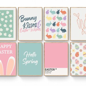 Easter 8 Printables Gallery Wall Art Set, Minimalist Spring Art Prints ...