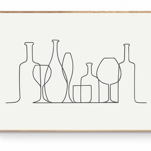Drinks Print, Fine Line Art, Simple Line Art, Bar Cart Art, Cocktail ...