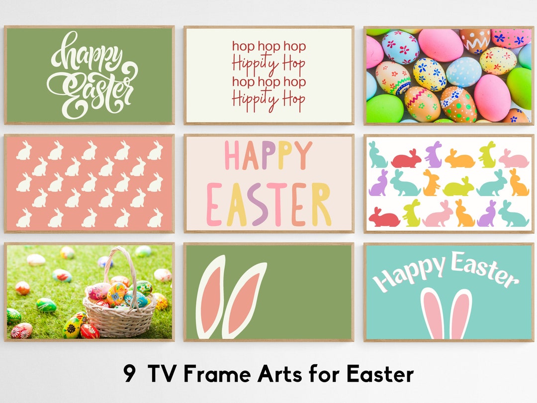 Set of 9 Frame Tv Art, Easter Tv Art Set, Easter Art, Easter Quote Art ...
