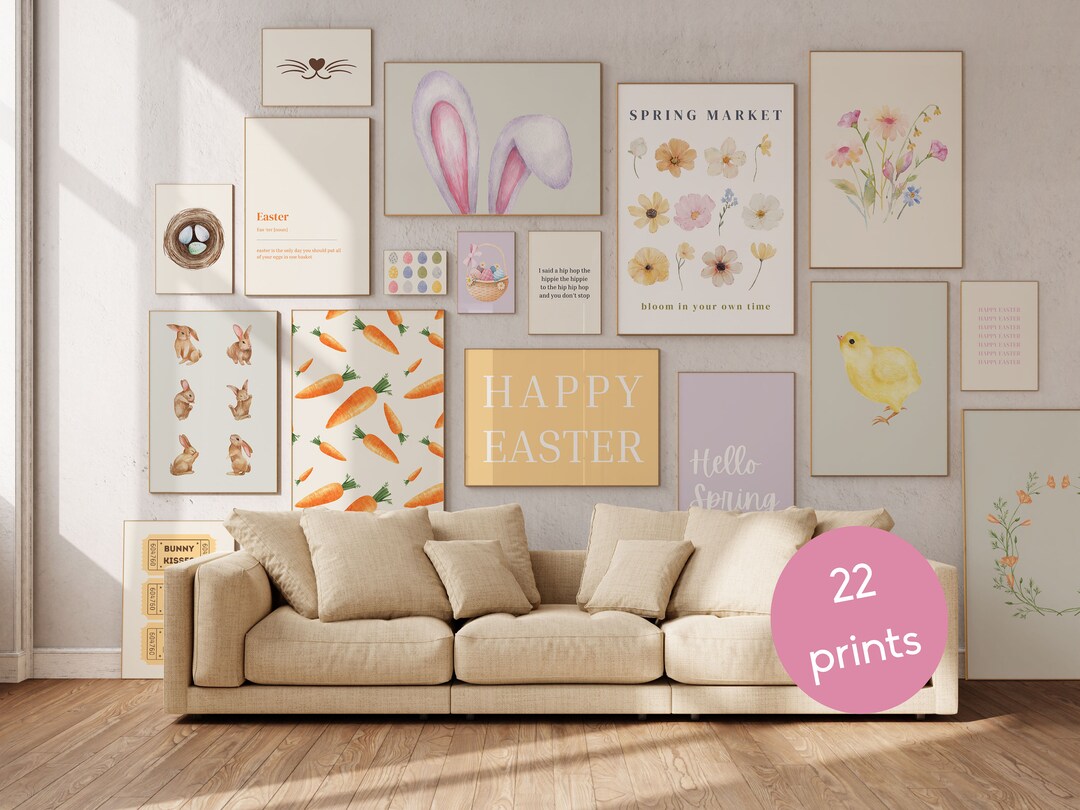 Easter 22 Printables Gallery Wall Art Set, Colorful Spring Art Prints ...