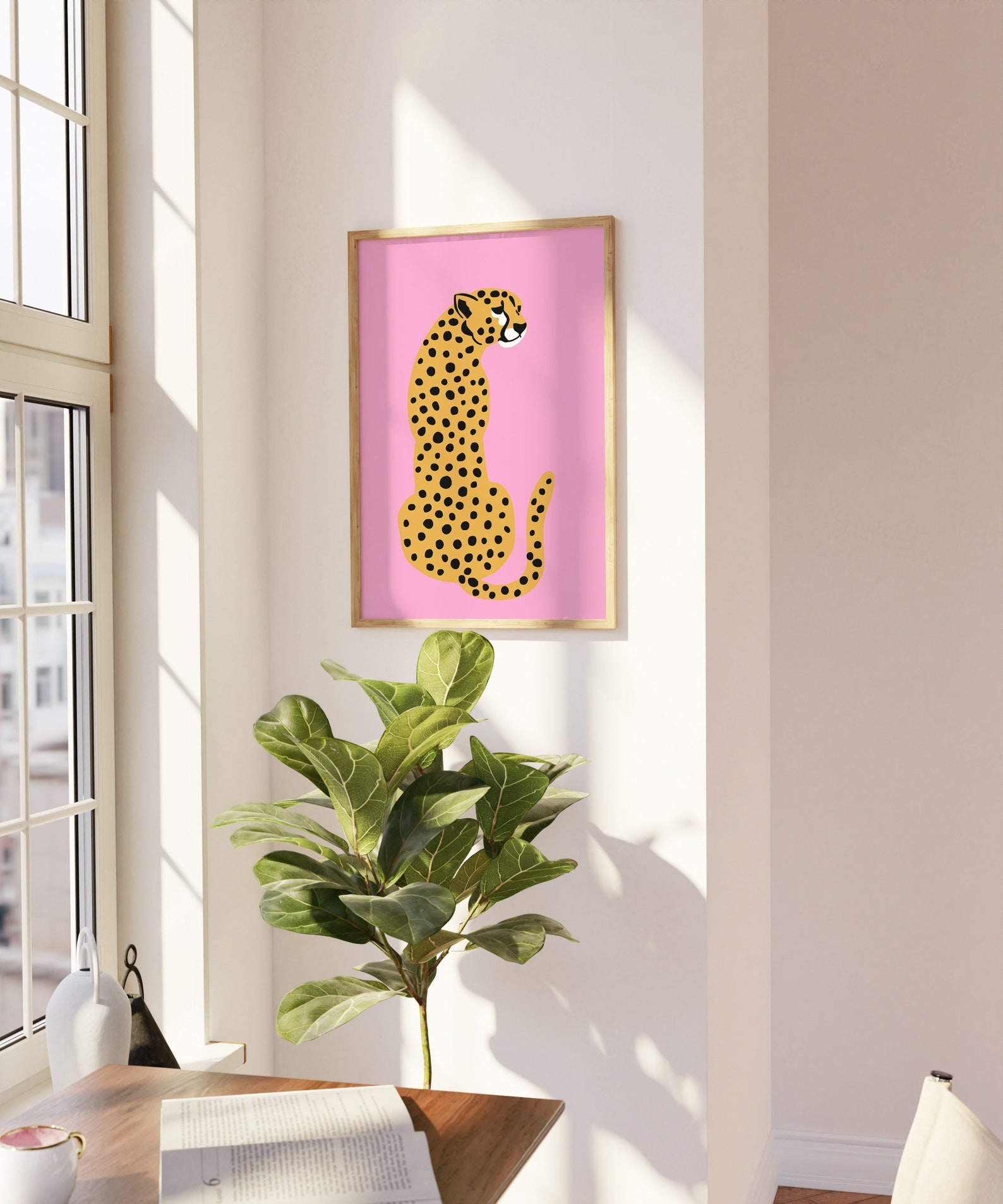 Cheetah Print Pink Leopard Art Print Boho Home Decor Blush - Etsy