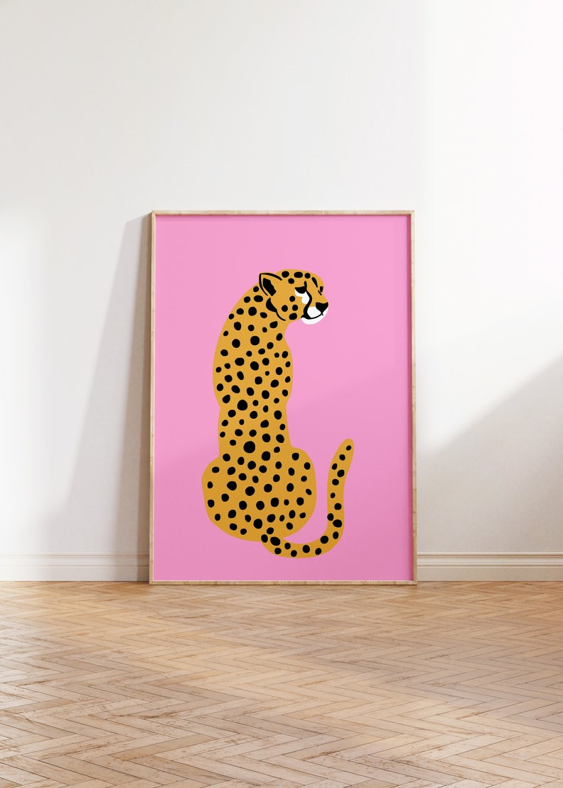 Cheetah Print Pink Leopard Art Print Boho Home Decor Blush - Etsy