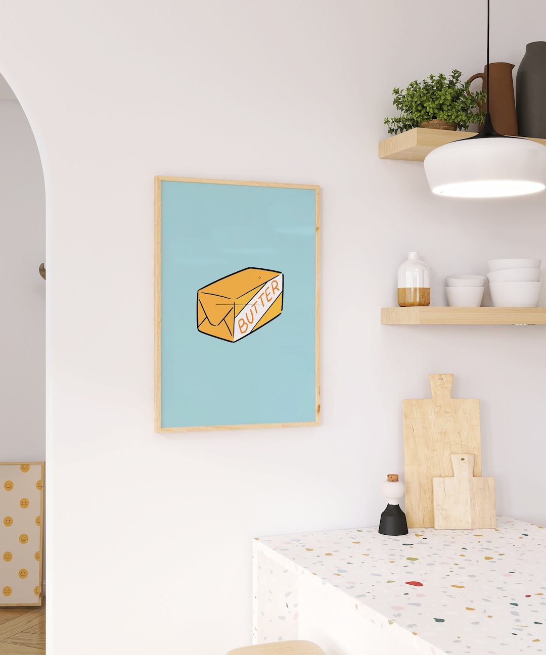 Butter Printable, Cute Food Illustration, Funny Food Print, Retro ...