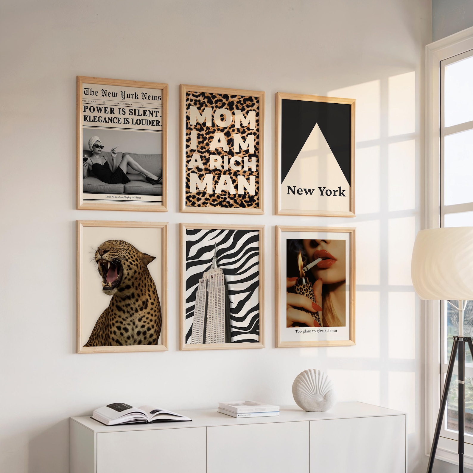 Retro Girly Wall Art Set 6 Posters, Y2K New York Fashion Decor, Trendy ...