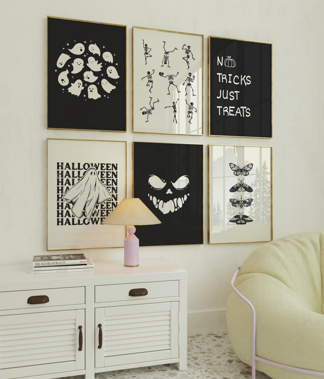 Halloween Set of 6 Prints, Halloween Wall Art, Halloween Printables ...