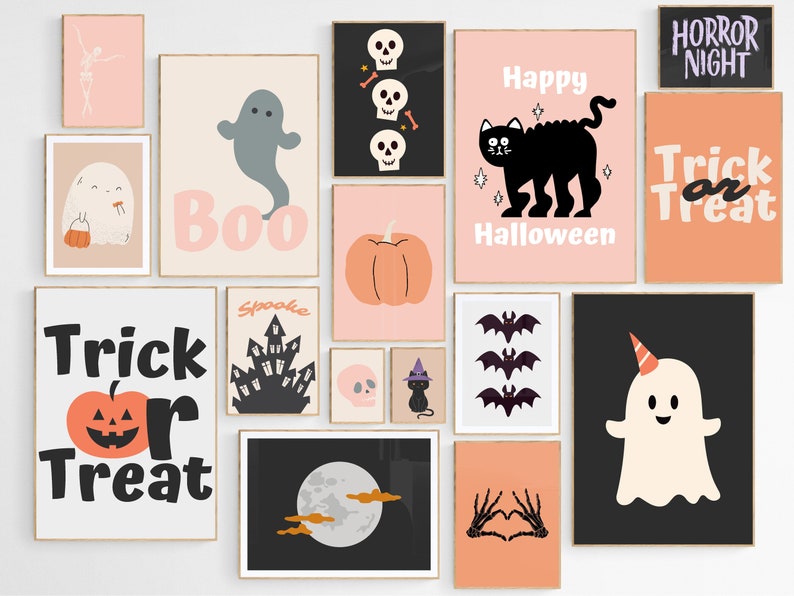 Boho Halloween Decor Set of 17 Prints Cute Fall Decor Modern - Etsy