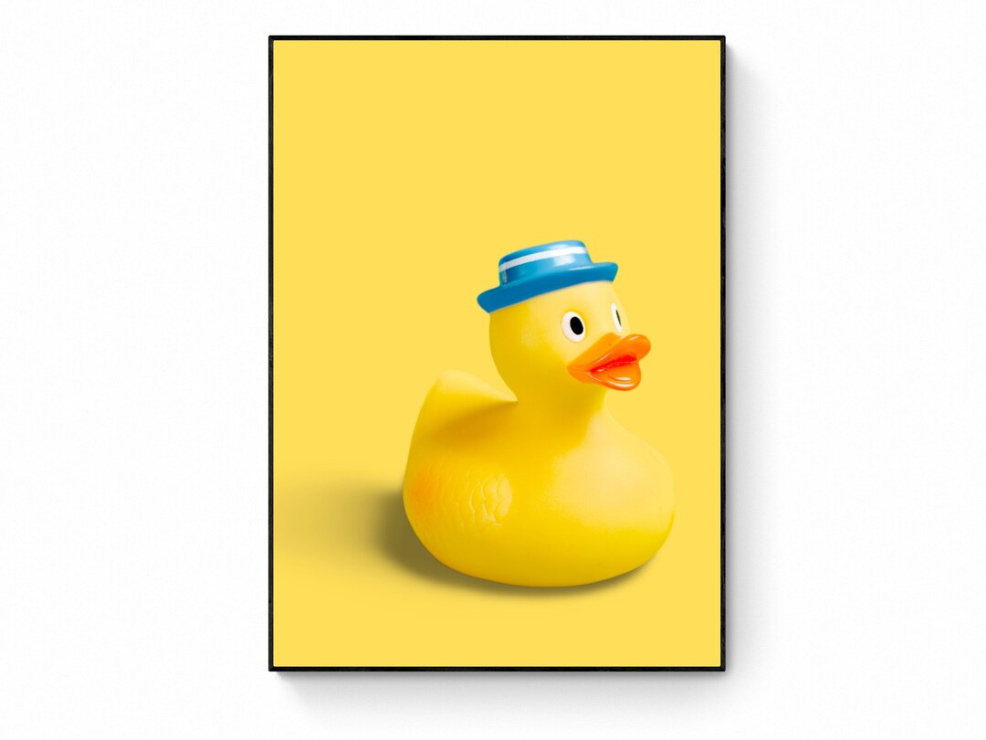 Rubber Duck Pop Art Printable, Yellow Duck Poster Bathroom Decor, Fun ...
