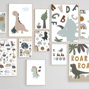 Dinosaur Alphabet Print, Nursery Alphabet Poster, Dino Print, Dinosaur ...