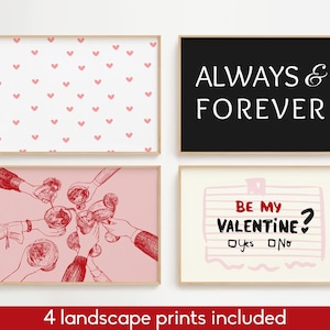 Valentine Day Decor Set of 28 Printables, Valentines Party Decor, Retro ...