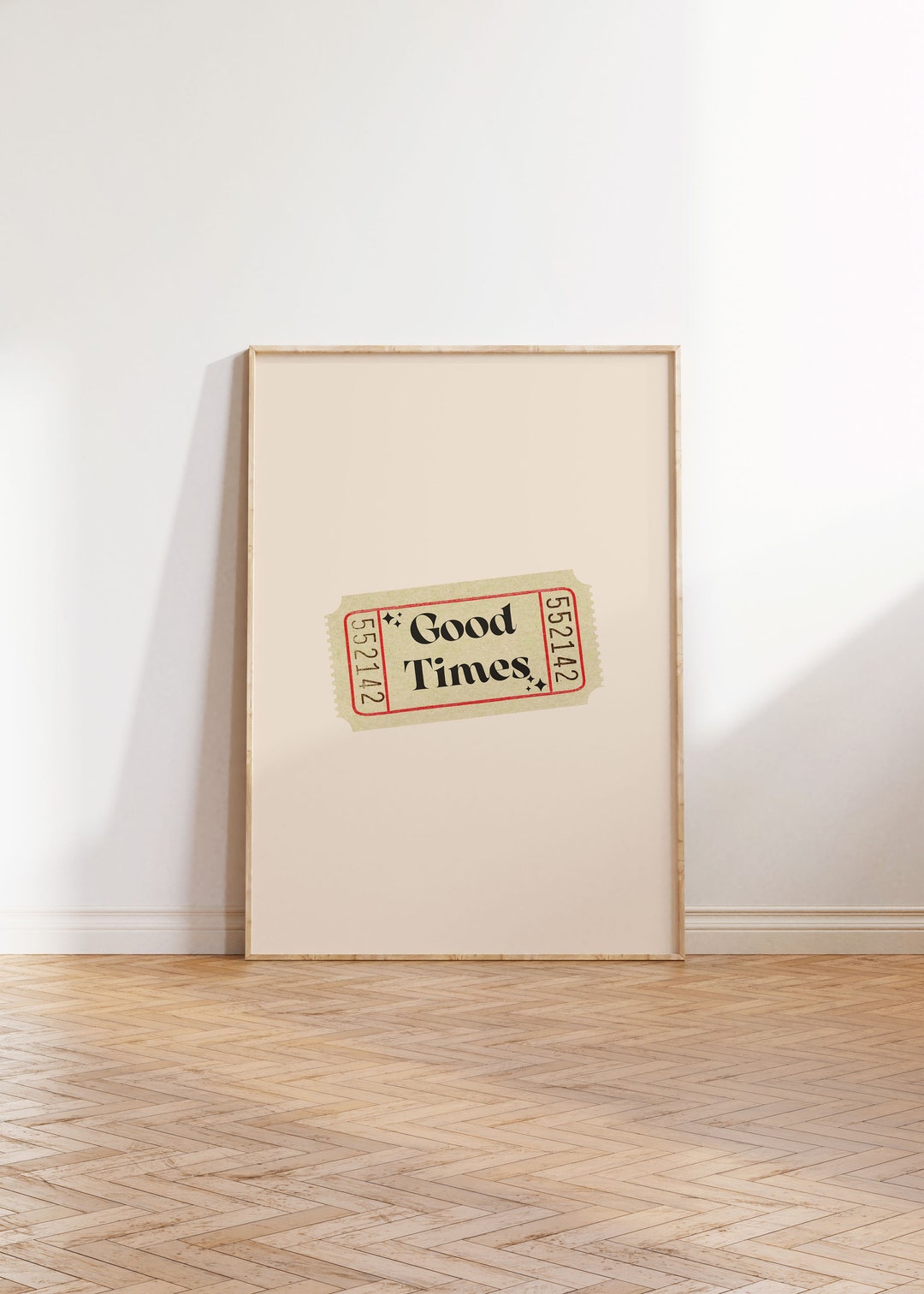 Neutral Good Times Ticket Printable Retro Wall Art Trendy Print Retro ...
