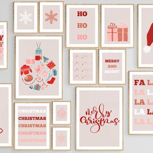 Set of 15 Christmas Prints, Christmas Printable Wall Art, Merry ...