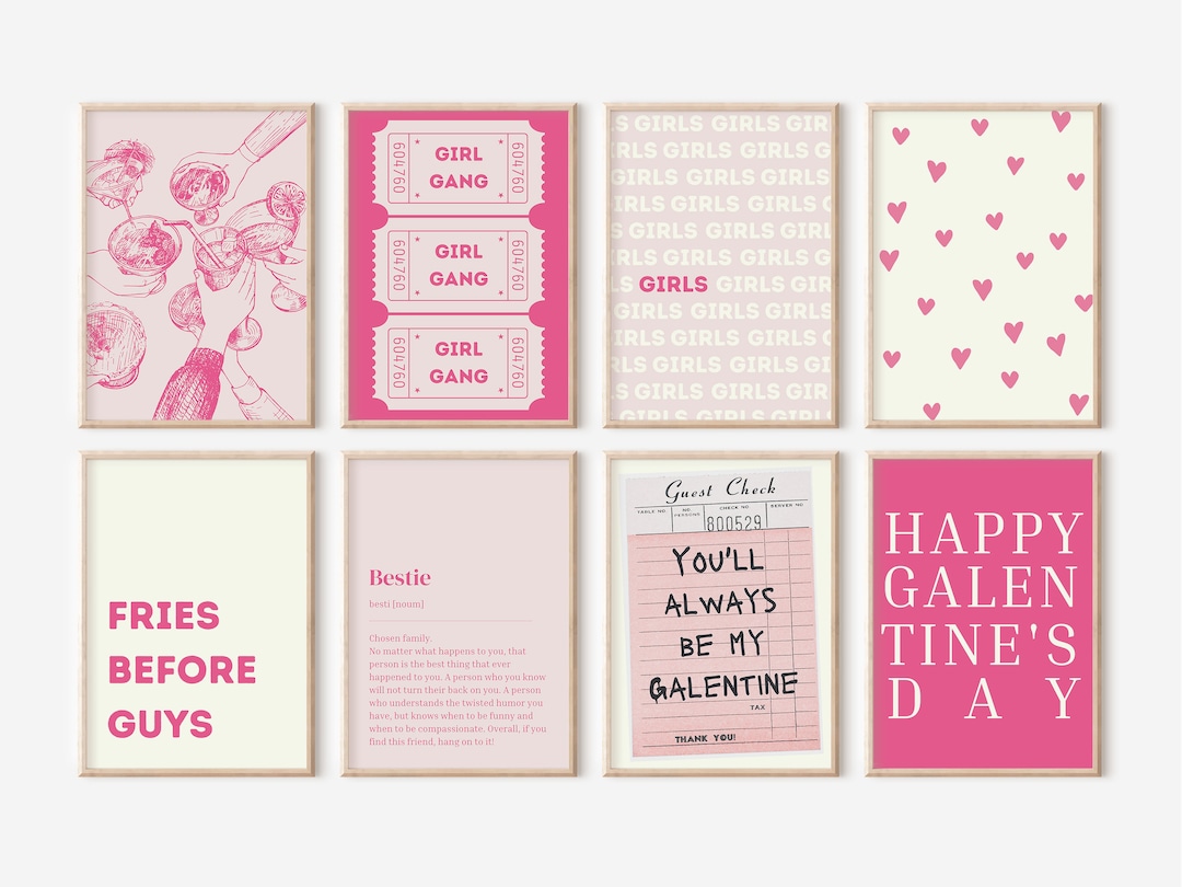 Galentines Day Decor Set of 20 Printables, Best Friends Galentines ...