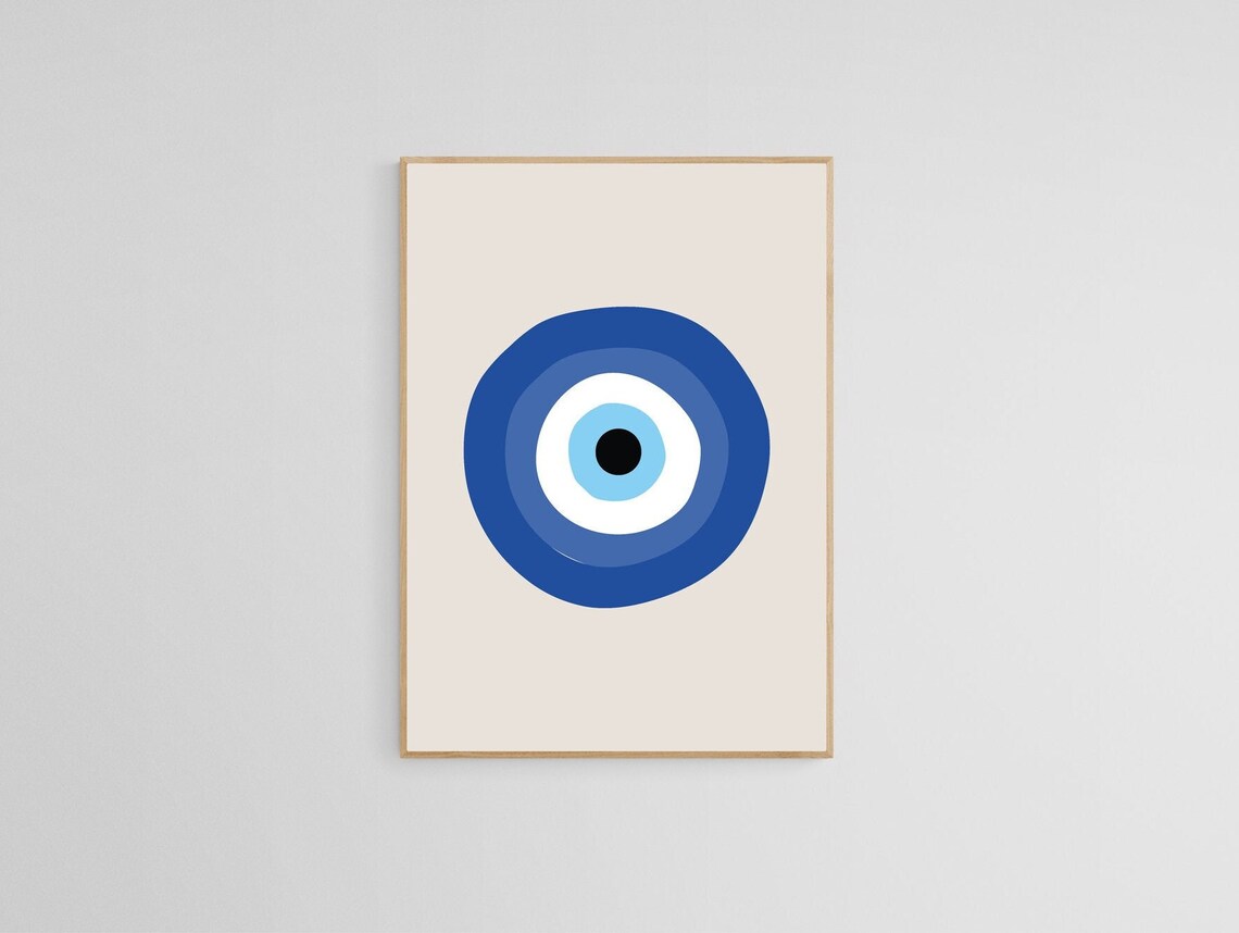 Evil Eye Print Blue Evil Eye Greek Evil Eye Turkish Evil - Etsy
