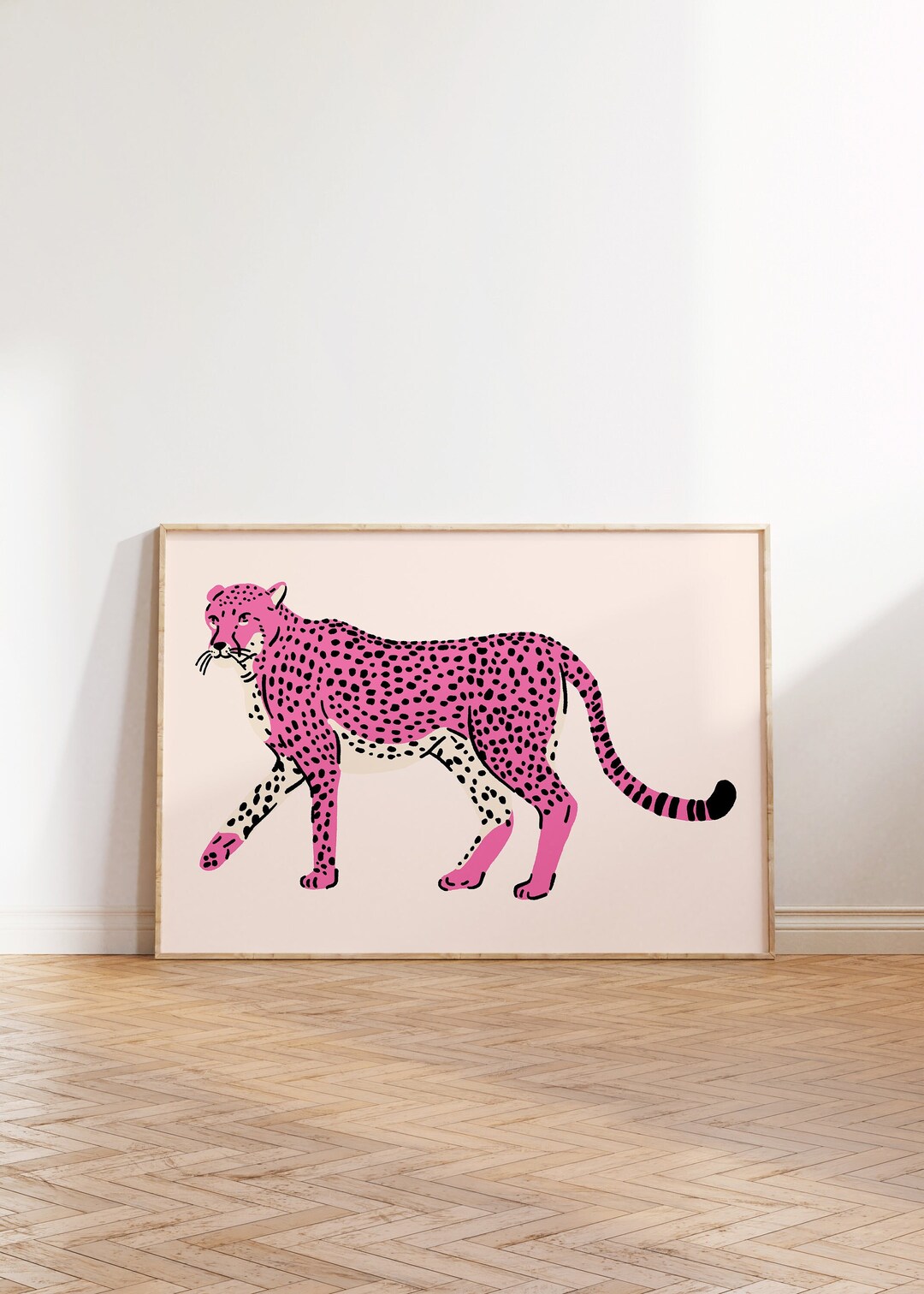 Cheetah Print, Pink Leopard Art Print, Boho Home Decor, Blush Pink Wall ...