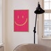 Smile Face Printable, Magenta Retro Poster, Hot Pink Wall Art, Dorm ...