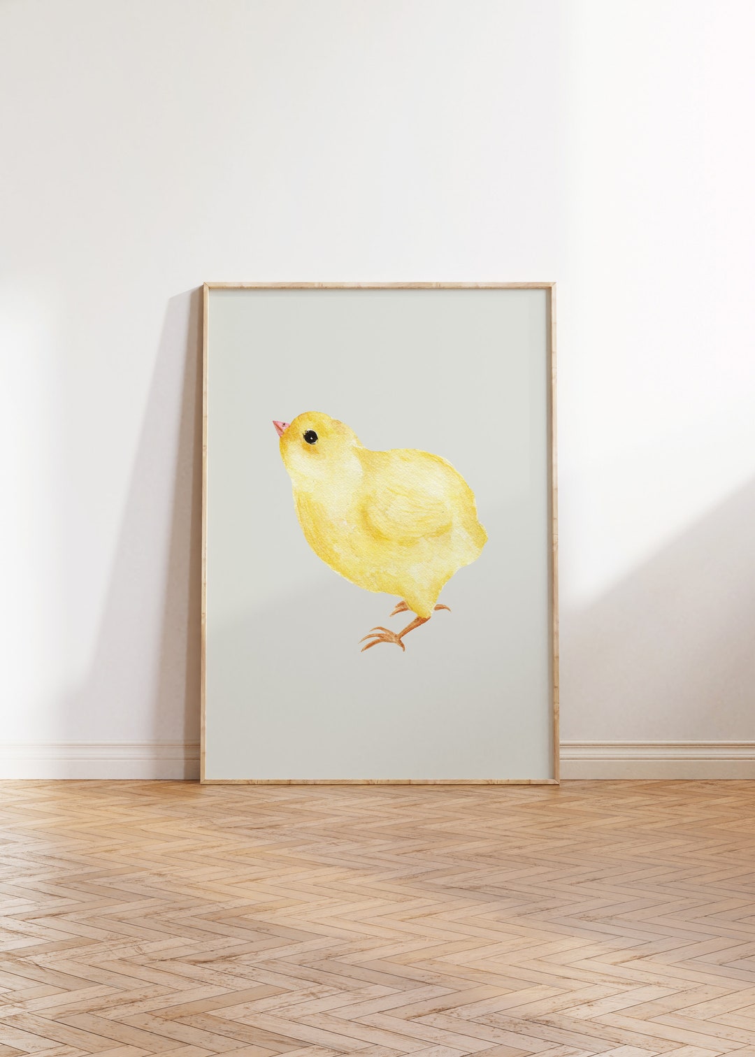 Baby Chicks Printable Wall Art, Cute Green Spring Print, Happy Easter ...