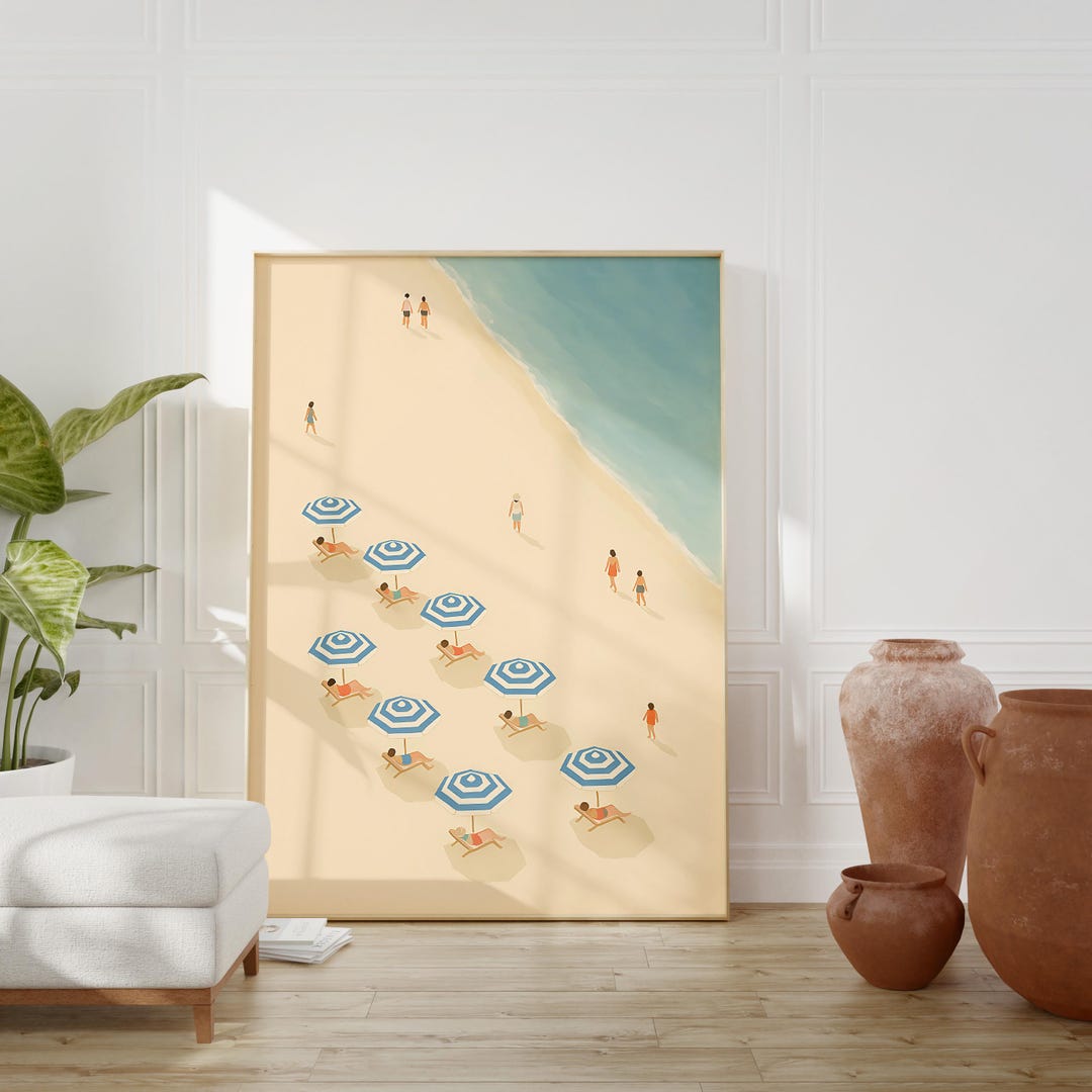Aerial Beach Poster, Coastal Prints, Aesthetic Summer Girly Cute Retro ...
