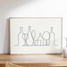 Drinks Print, Fine Line Art, Simple Line Art, Bar Cart Art, Cocktail ...