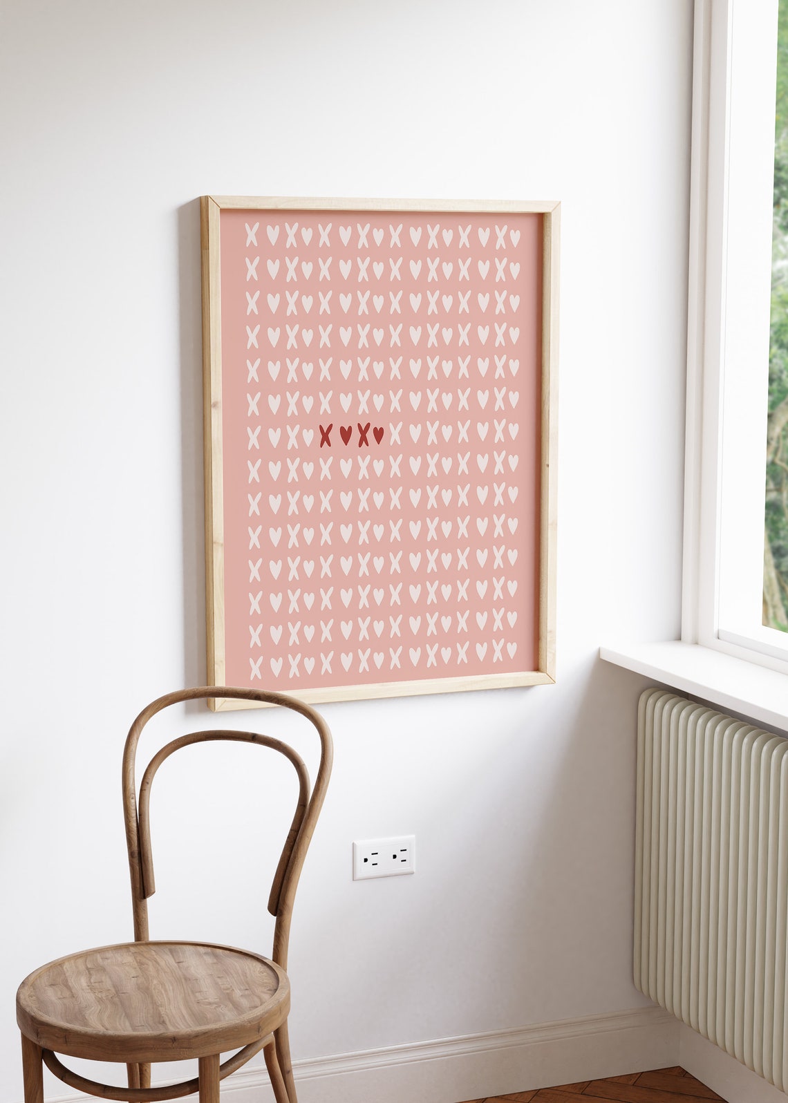 Xoxo Print Pink and Red Wall Art Romantic Wall Art - Etsy