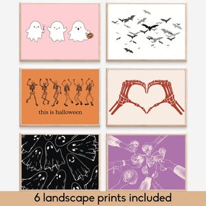 Boho Halloween Decor Set of 36 Prints, Cute Fall Decor, Modern ...