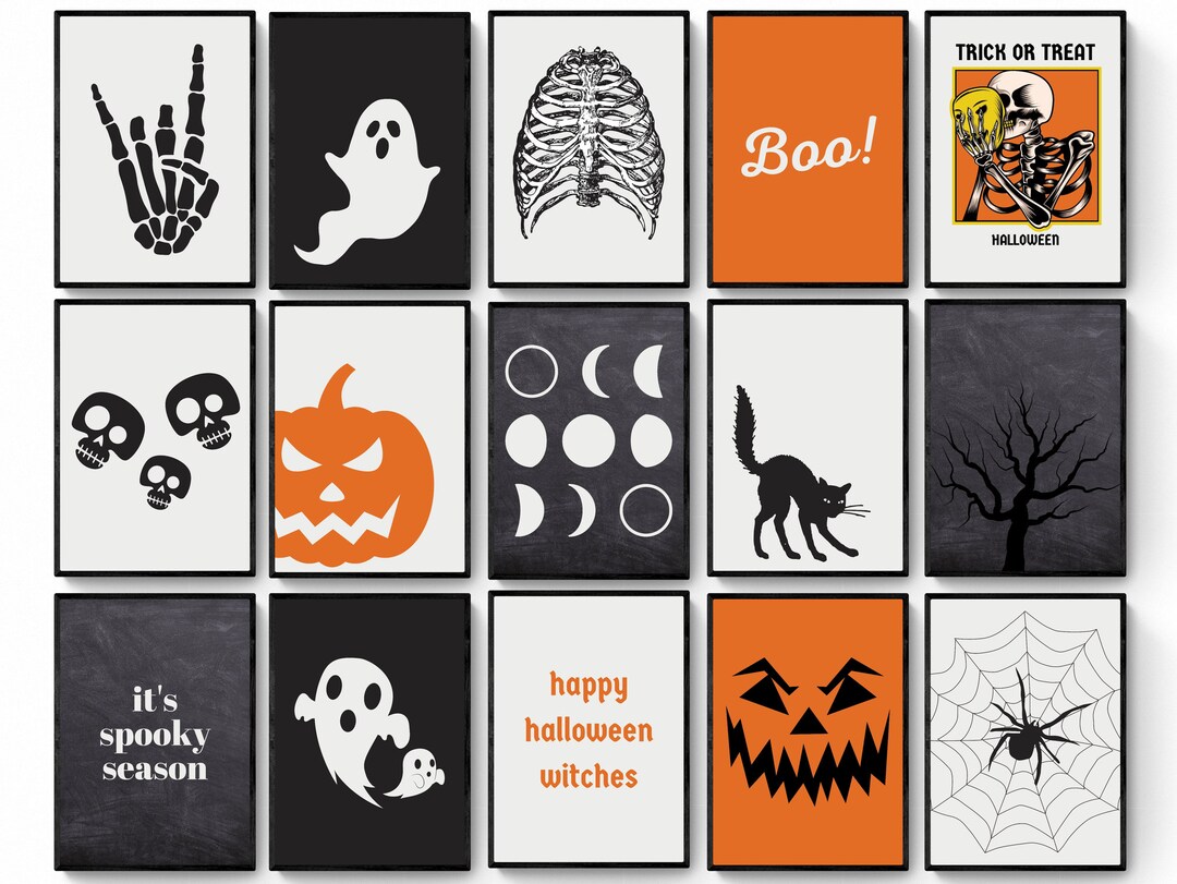 Halloween Art Mega Bundle Set, Set of 15, Halloween Gallery Wall ...