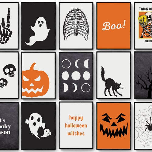 Halloween Printable Gallery Wall Art Bundle Set of 18 Print - Etsy