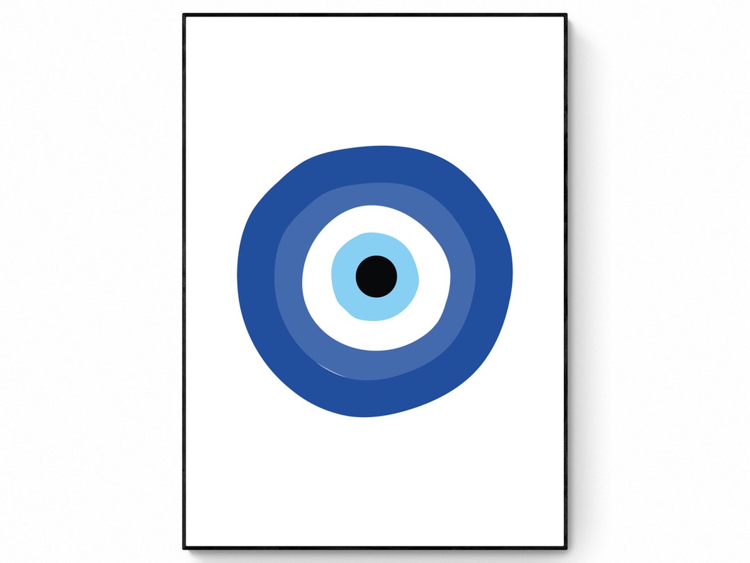 Evil Eye Print, Blue Evil Eye, Greek Evil Eye, Turkish Evil Eye Art ...