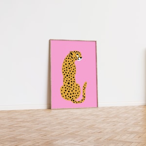 Cheetah Print, Pink Leopard Art Print, Boho Home Decor, Blush Pink Wall Art, Jungle Poster ...