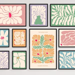 Colorful Abstract Botanical Printables, Set of 10 Eclectic Gallery Wall ...