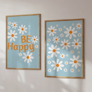 Blue Daisy Flower Print, Daisy Art, Floral Art, Floral Print, Floral ...