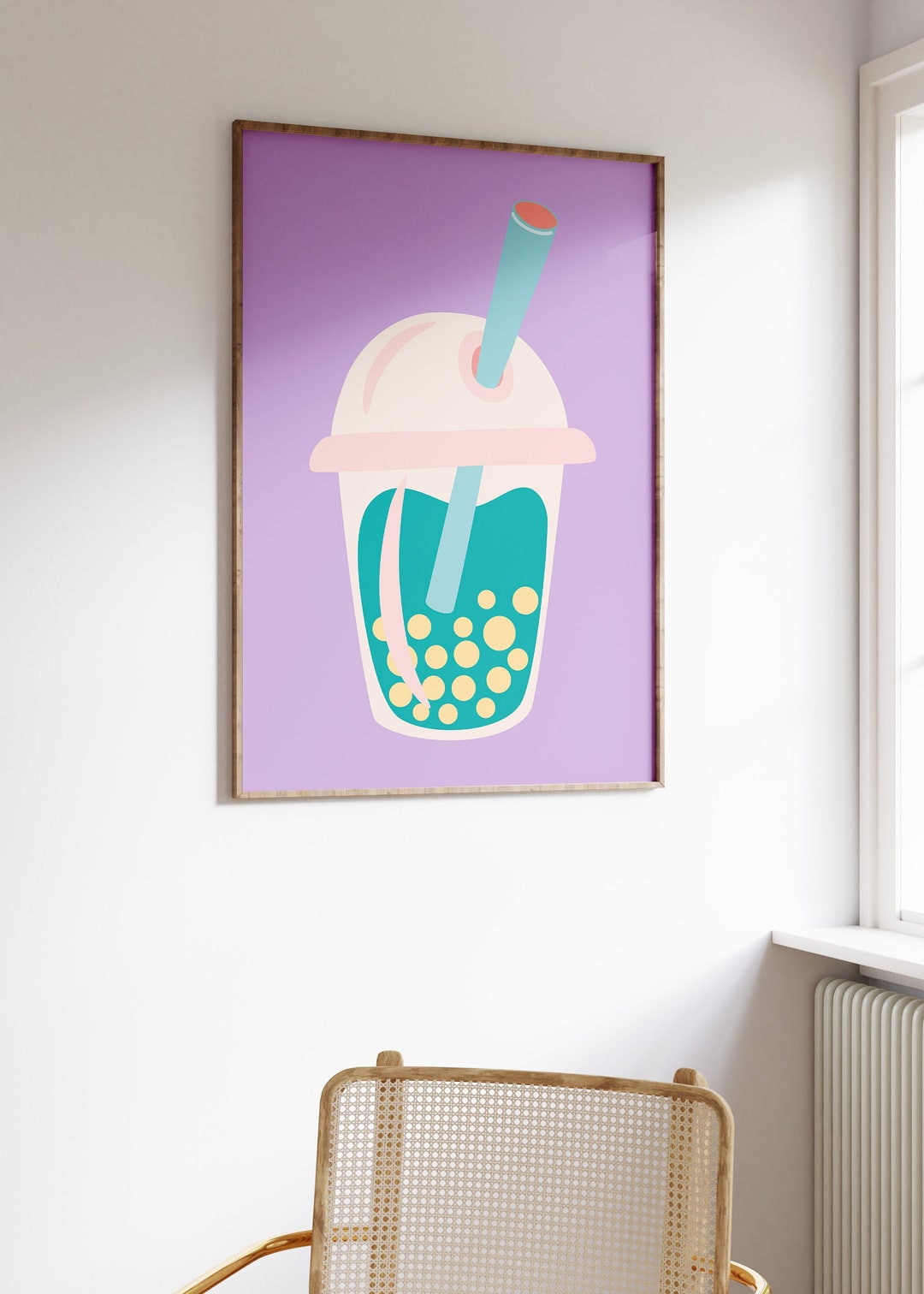 Bubble Tea Printable, Boba Tea, Trendy Colorful Wall Art, Bedroom Decor ...