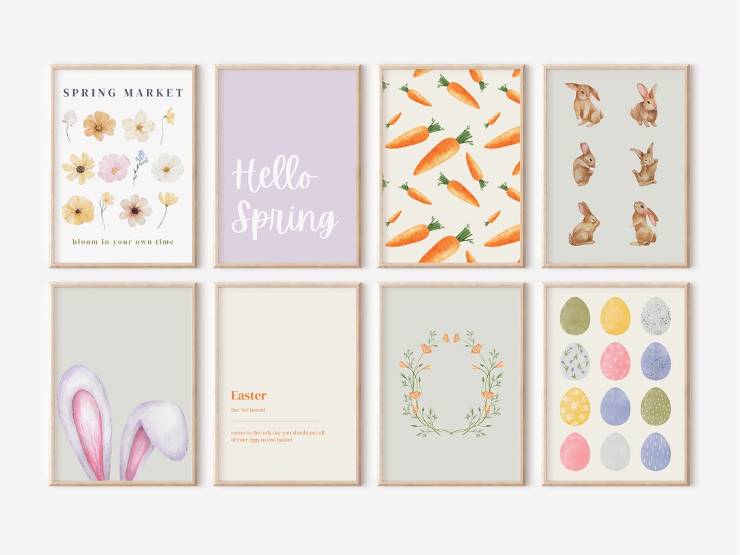 Easter 22 Printables Gallery Wall Art Set, Colorful Spring Art Prints ...
