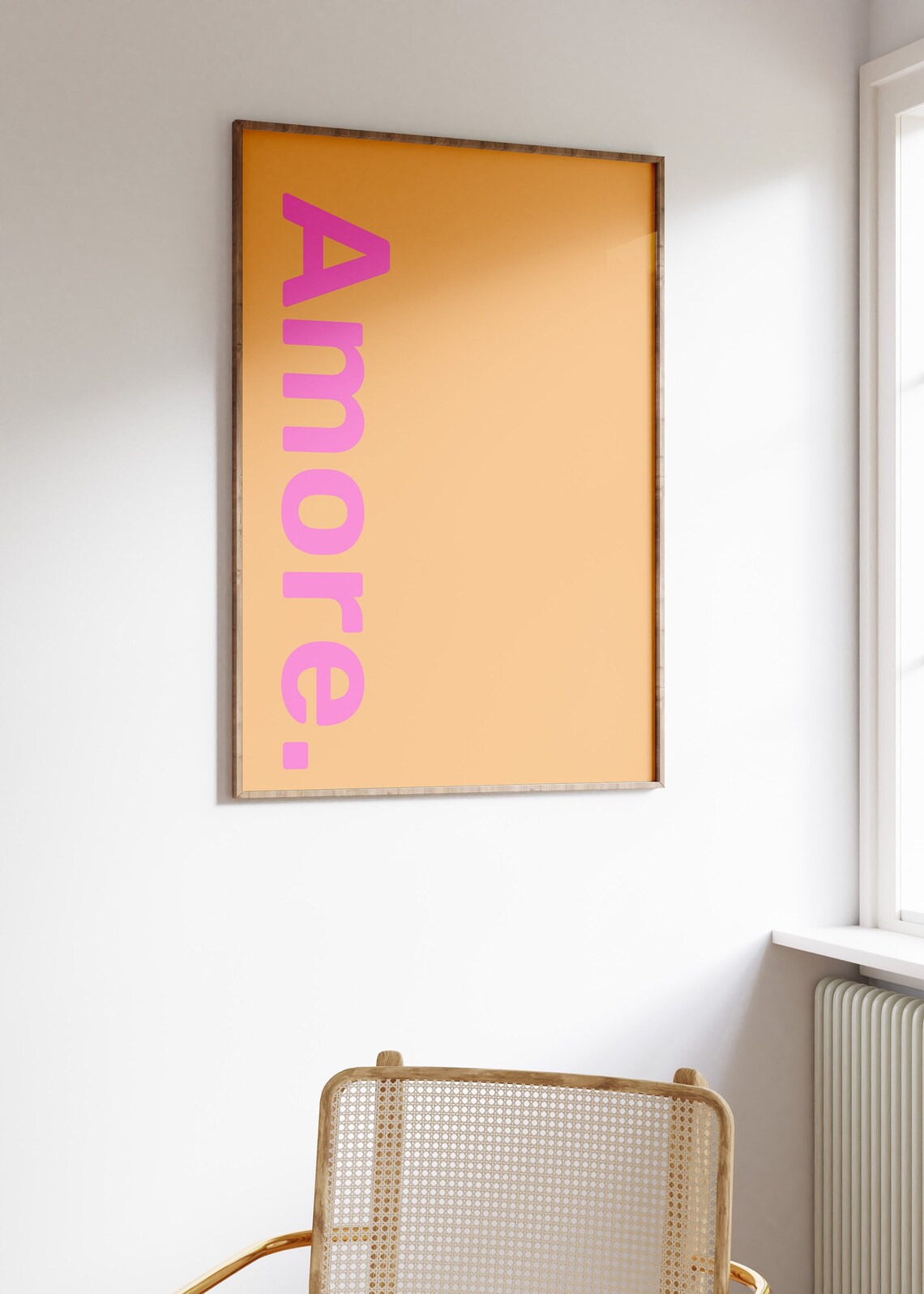 Orange and Magenta Pink Amore Printable, French Love Quote Poster ...
