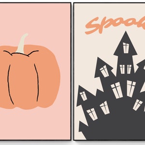 Boho Halloween Decor Set of 17 Prints, Cute Fall Decor, Modern ...