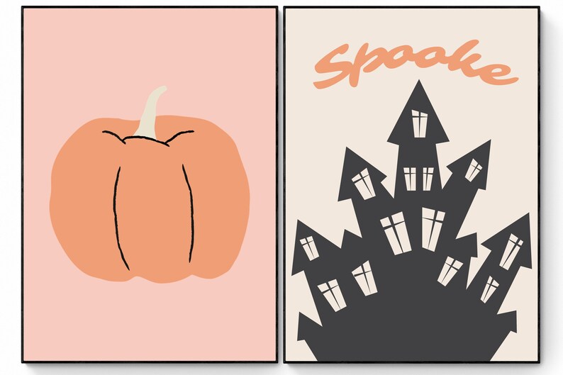 Boho Halloween Decor Set of 17 Prints Cute Fall Decor Modern - Etsy