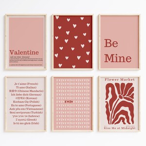 Valentines Day Decor Set of 6 Printables, Valentines Day Printables ...