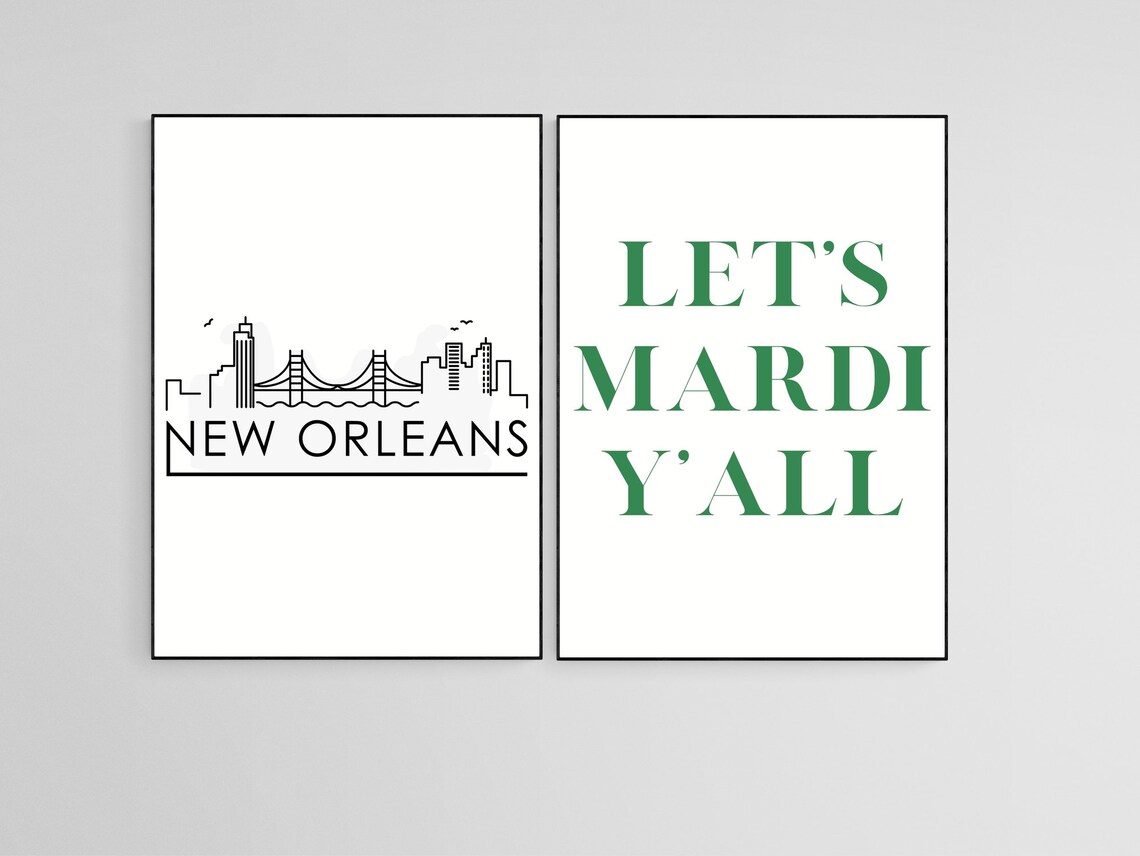 Mardi Gras Decor Set of 8 PRINTABLES, Mardi Gras Decorations, New ...