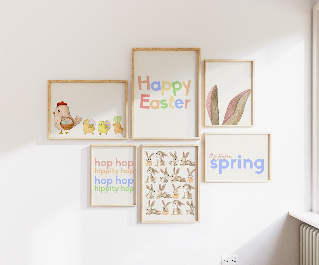 Easter Watercolor Set of 6 Printables Gallery Wall Art, Minimalist ...