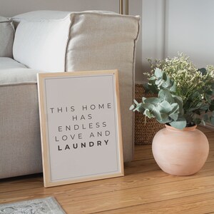 Endless Love and Laundry Print, Laundry Wall Decor, Laundry Room Sign ...