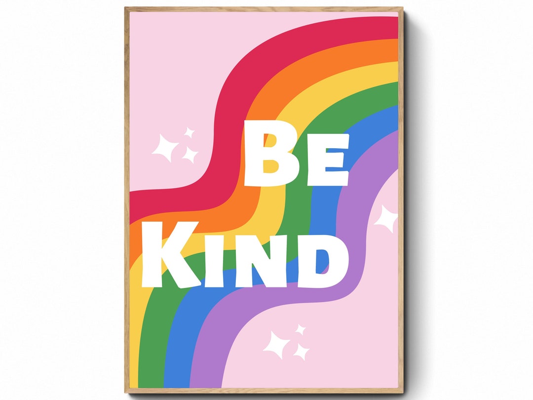 Be Kind Rainbow Pride Print, LGBT Pride, LGBTQ Pride, Rainbow Printable ...