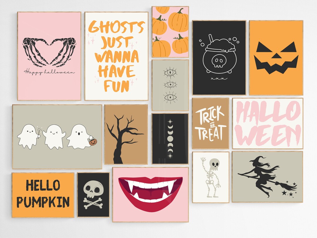 Retro Halloween Decor, 20 Halloween Printables & Frame TV Art ...