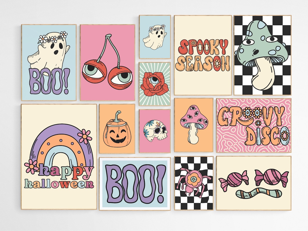 Retro Halloween Decor, 14 Halloween Printables, Funky Halloween Home ...