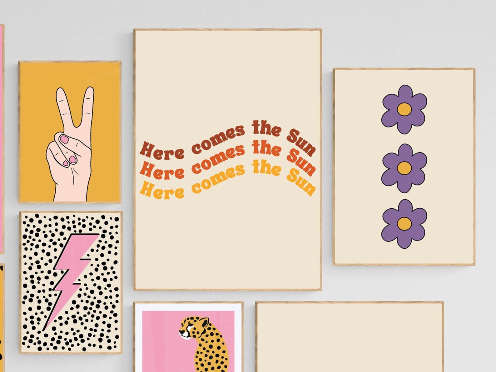 Retro Wall Art Set of 11 Trendy Art Print Bundle Dorm Wall - Etsy