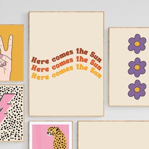 Retro Wall Art Set of 11, Trendy Art Print Bundle, Dorm Wall Decor ...