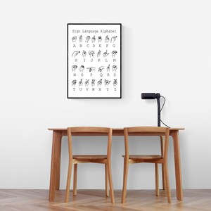 American Sign Language Poster, ASL Alphabet, Printable Wall Art ...