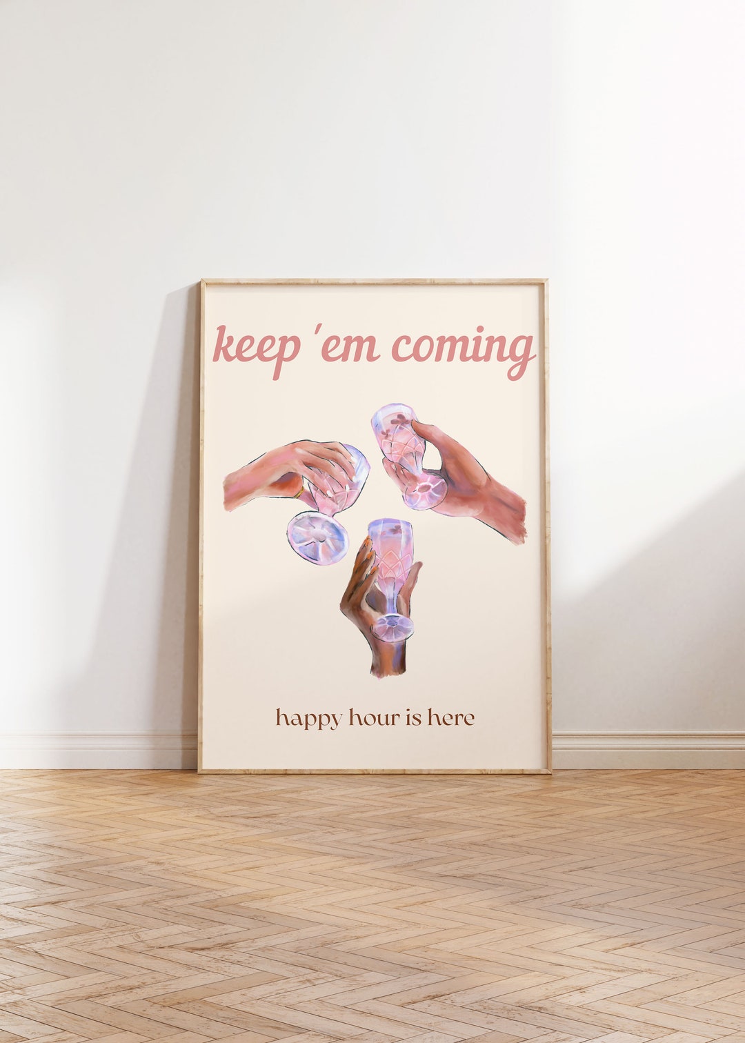 Keep Em Coming Digital Download Martini Art Retro Print Cheers Art Print Trendy Art 70s Art ...