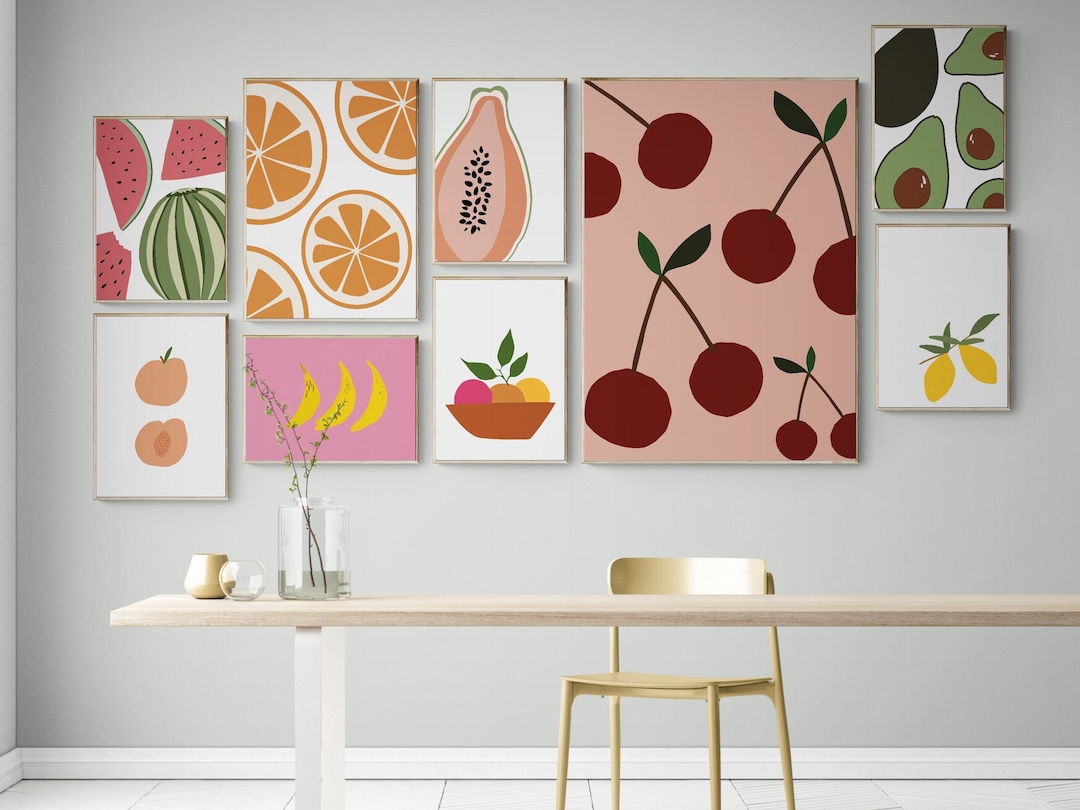 Boho Kitchen Wall Decor, Kitchen Gallery Wall Art Set of 9 Printables ...