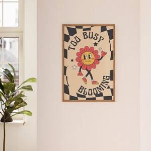 Bloom Print Retro Groovy Flower Print Vintage Retro Wall Art 70s Style ...