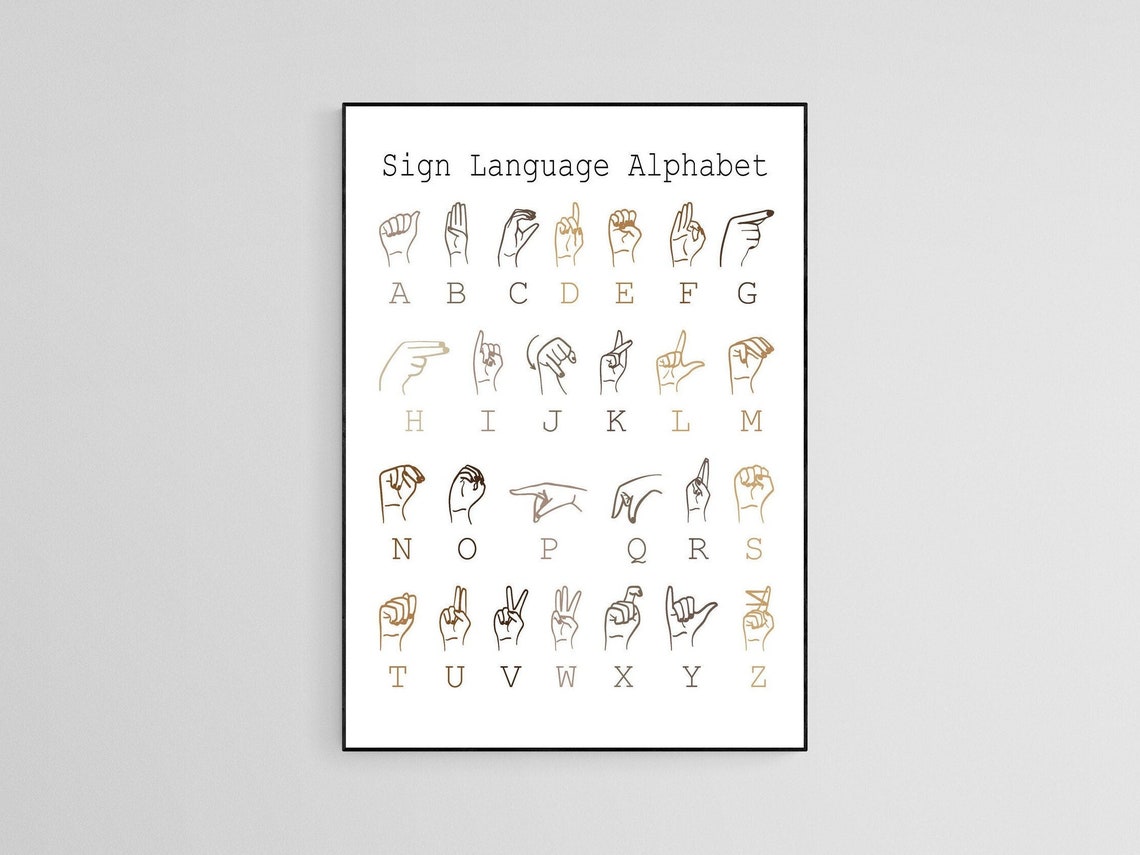 ASL American Sign Language Alphabet Poster Educational - Etsy