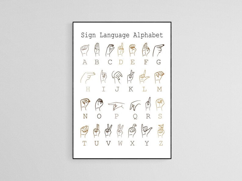 ASL American Sign Language Alphabet Poster Educational - Etsy